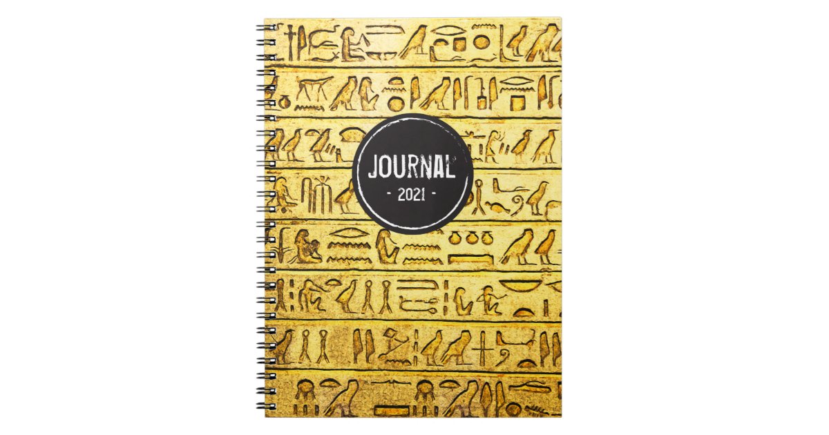Ancient Egyptian Hieroglyphs - Yellow Notebook | Zazzle