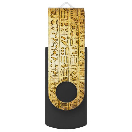 Ancient Egyptian Hieroglyphs Yellow USB Flash Drive | Zazzle