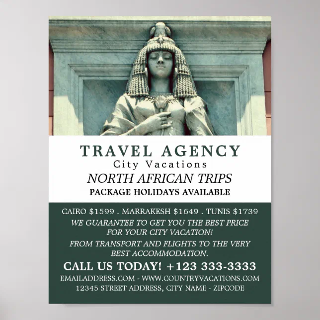 Ancient Egyptian Statue, Cairo, Travel Agency Poster | Zazzle