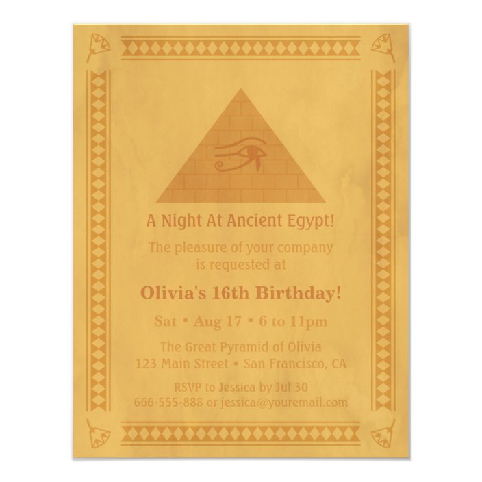 Ancient Egyptian Themed Birthday Party Invitations | Zazzle.com