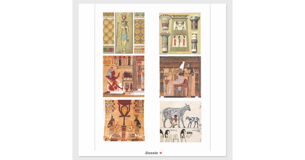 Ancient Egyptian Vintage Antique art Sticker | Zazzle