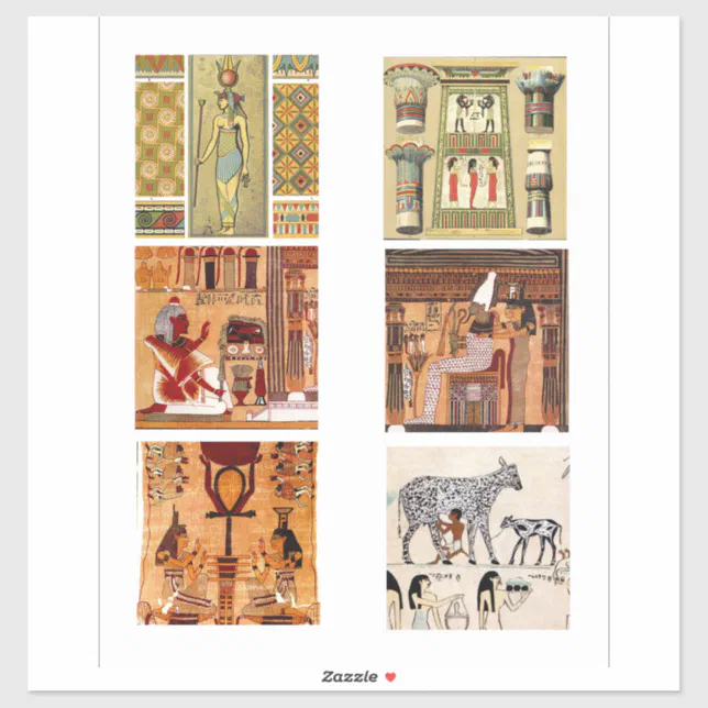 Ancient Egyptian Vintage Antique art Sticker | Zazzle