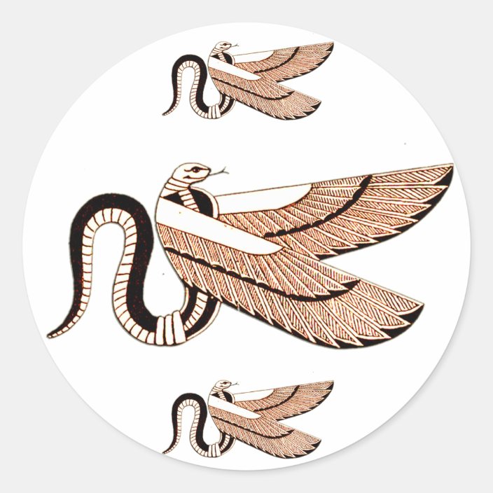 Ancient Egyptian Winged Serpent Symbol Classic Round Sticker | Zazzle