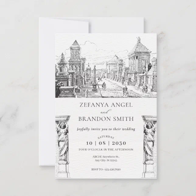 Ancient greek city wedding Invitation | Zazzle