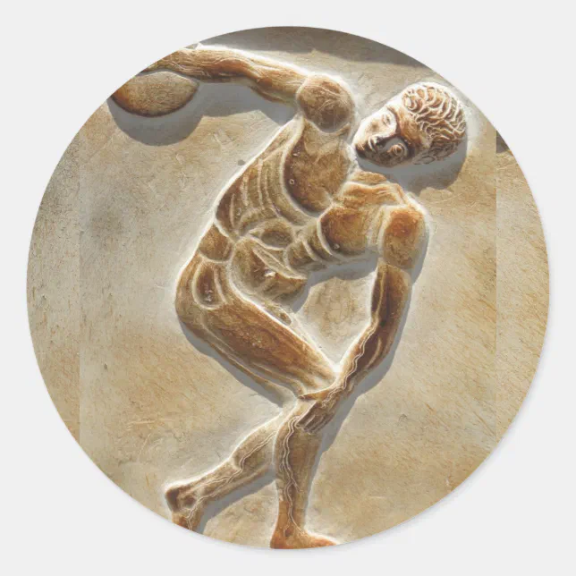 Ancient Greek Discus Thrower - Discobolus Classic Round Sticker | Zazzle