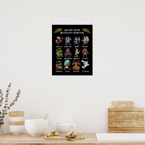 Ancient Greek Mythology Monsters Poster | Zazzle