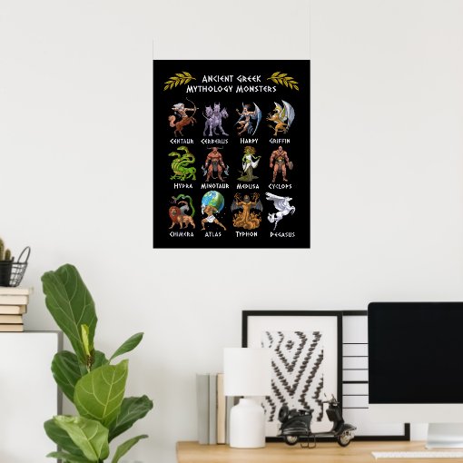 Ancient Greek Mythology Monsters Poster | Zazzle