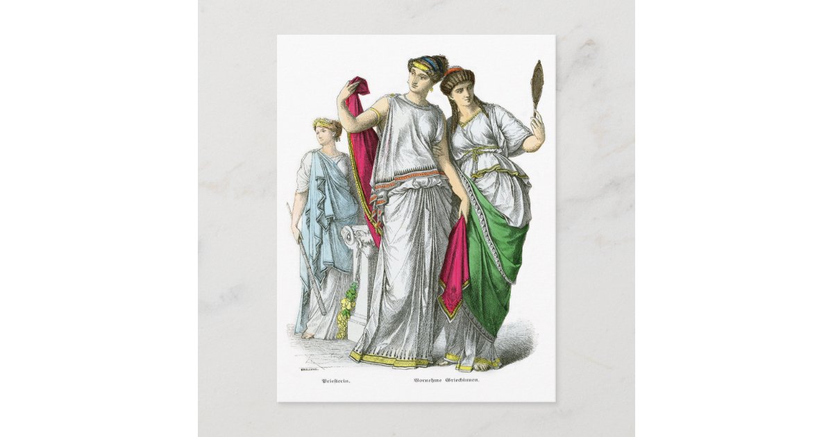 Ancient Greek Priestess and Noble Women Postcard | Zazzle