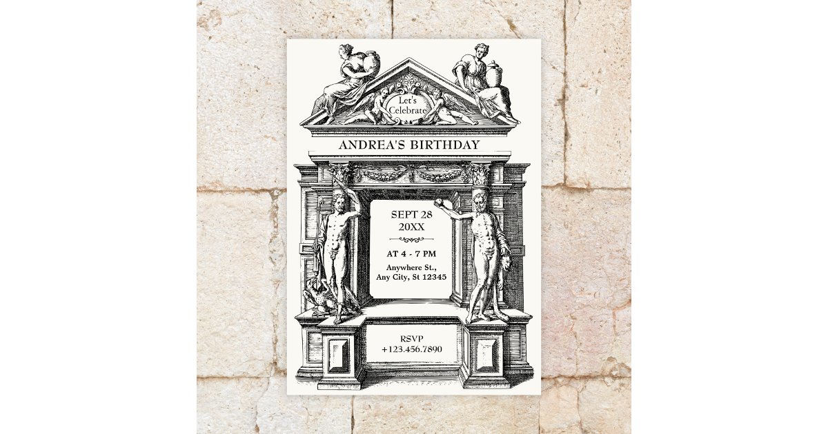 Ancient greek roman architecture invitation | Zazzle