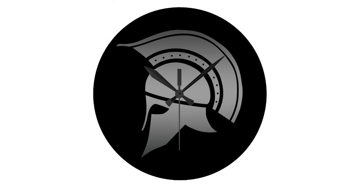 Ancient Greek Spartan Helmet Large Clock | Zazzle.com