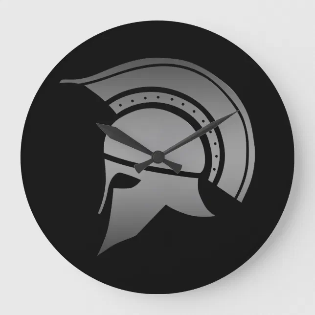 Ancient Greek Spartan Helmet Large Clock | Zazzle