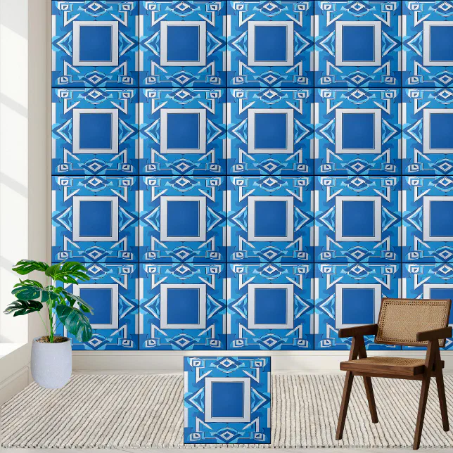 Ancient Greek Tiles Blue and White Wall Floor Tile | Zazzle