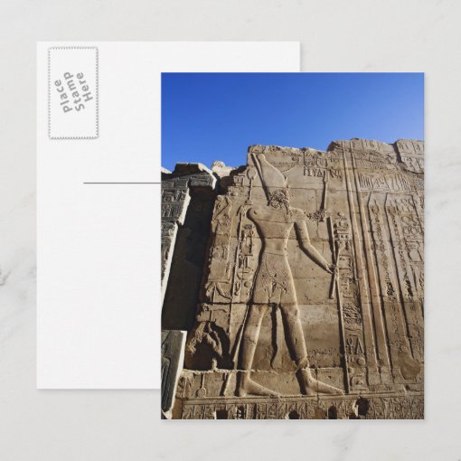 Ancient hieroglyphs on wall, Temple of Karnak, Postcard | Zazzle