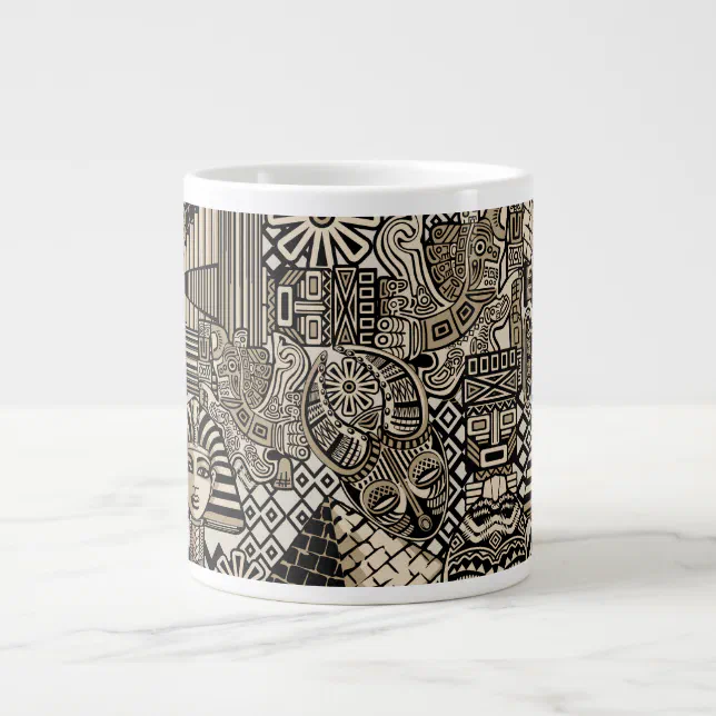Ancient Historical Symbols Tattoo Style Giant Coffee Mug | Zazzle