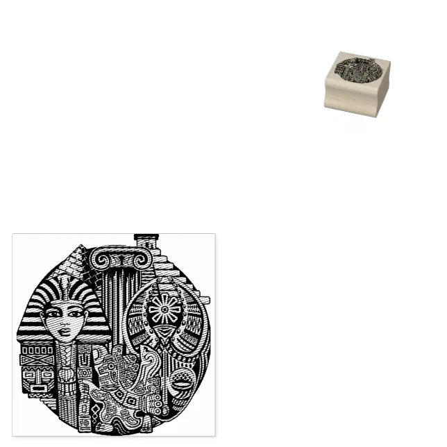 Ancient Historical Symbols Tattoo Style Rubber Stamp | Zazzle