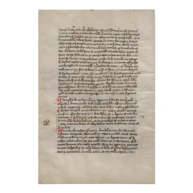 Ancient History Chronicle Medieval Manuscript Poster | Zazzle