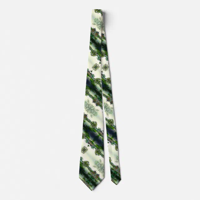 Ancient Japanese Samurai Satin Scenery Pattern Neck Tie | Zazzle