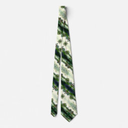 Ancient Japanese Samurai Satin Scenery Pattern Neck Tie | Zazzle