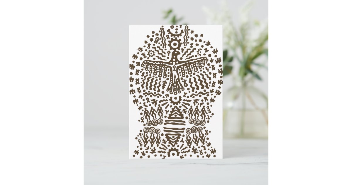 Ancient Legend: Giant Bird and Tribal Tents Thank You Card | Zazzle