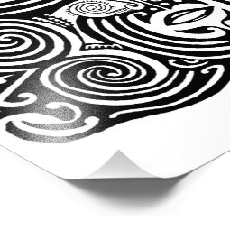 Ancient Maori Moko tribal tattoo design. Photo Print | Zazzle