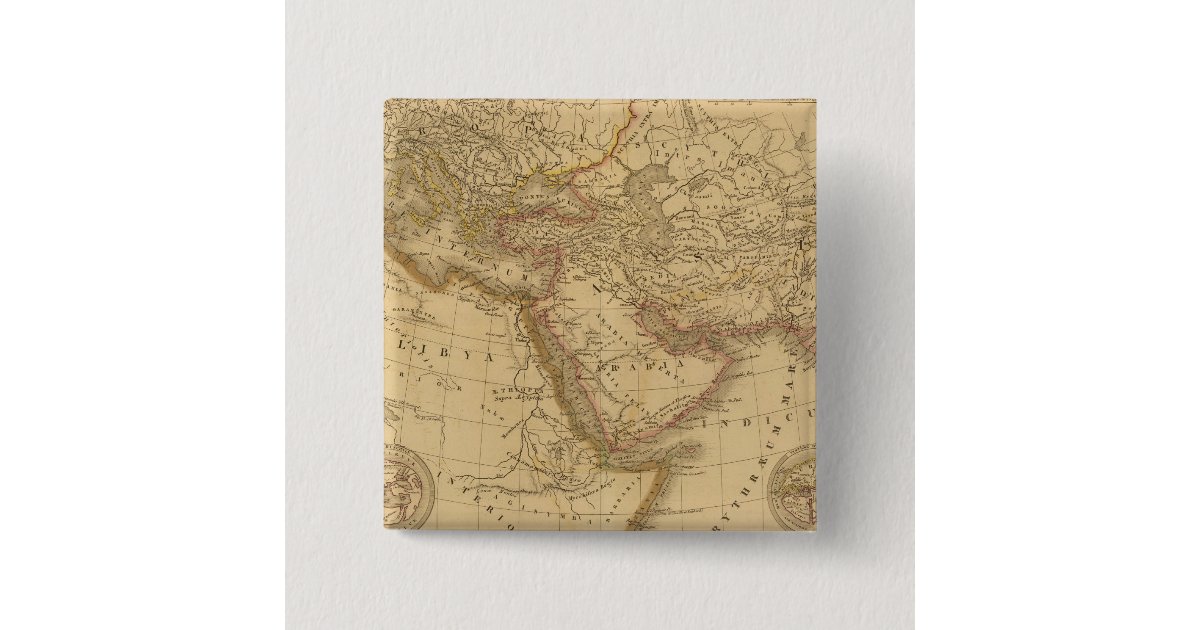 Ancient Map Button | Zazzle