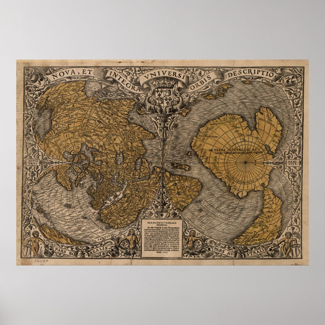 Ancient Map of The World (1531) Poster | Zazzle