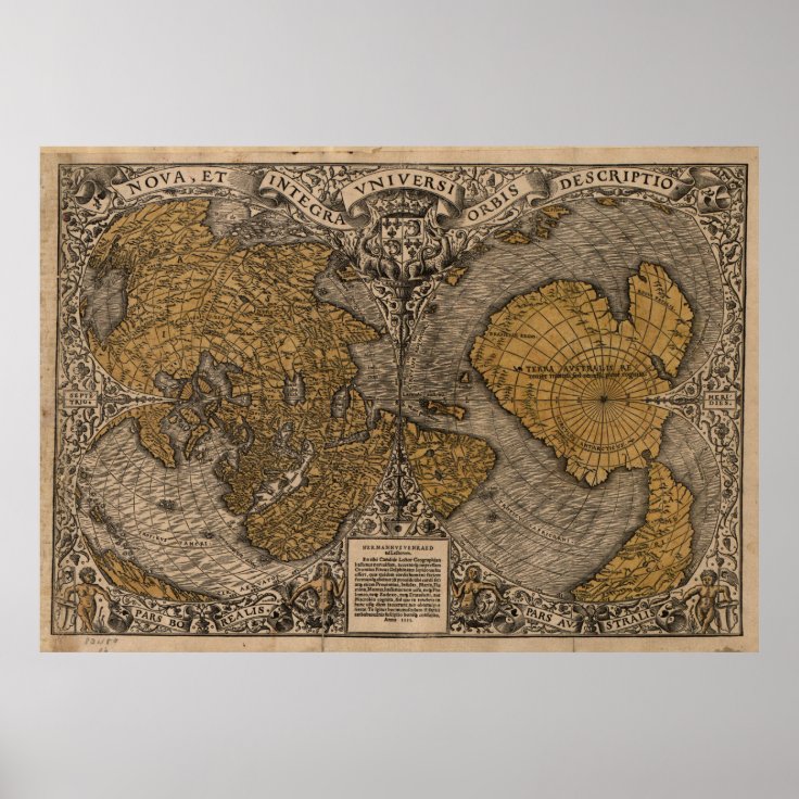 Ancient Map of The World (1531) Poster | Zazzle