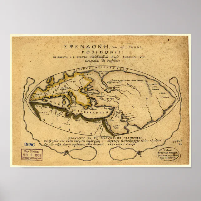 Ancient Map of the World - 1630 Poster | Zazzle