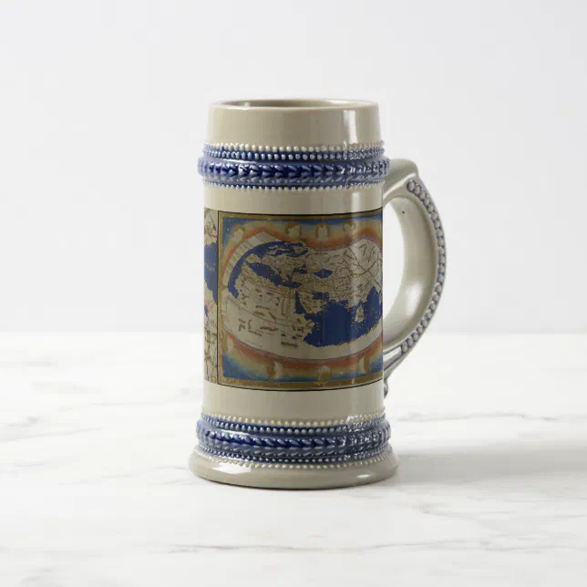Ancient Map of the World-Armenia Beer Stein | Zazzle