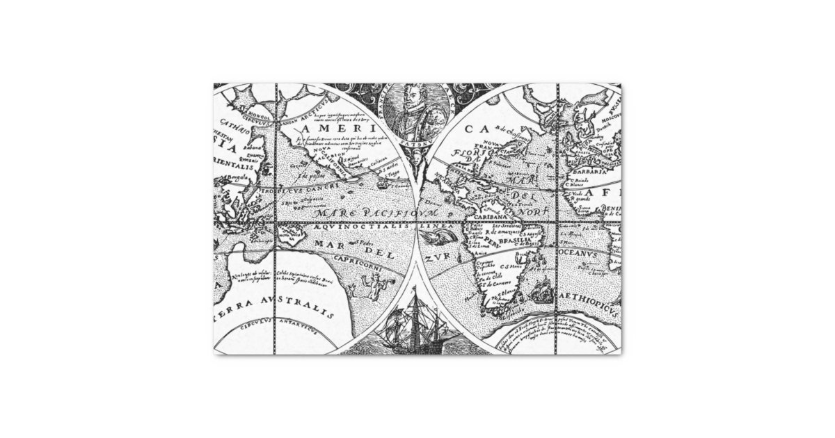 Ancient Map Tissue Paper | Zazzle