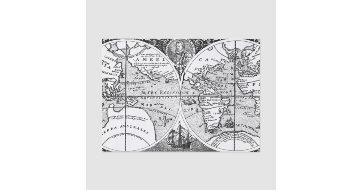 Ancient Map Tissue Paper | Zazzle