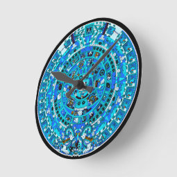 Ancient Mayan Maya Calendar Symbol Wall Clock ~ | Zazzle