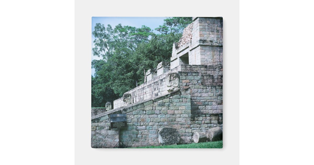 Ancient Mayan Ruins Square Photo Designed Color Magnet | Zazzle