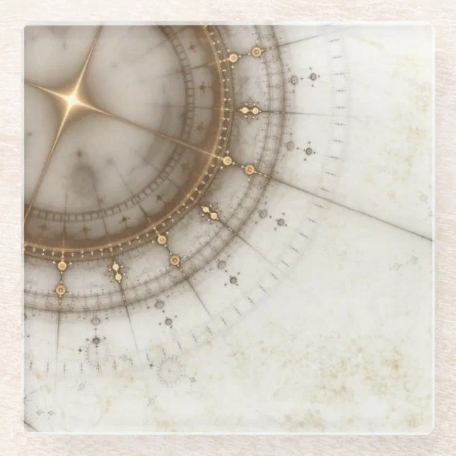 Ancient Nautical Chart, Grunge Glass Coaster | Zazzle
