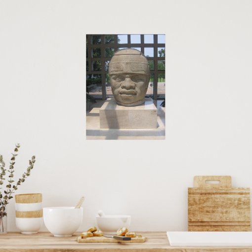 Ancient Olmec Head 4 Poster | Zazzle