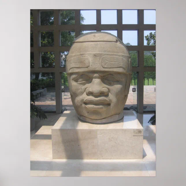 Ancient Olmec Head 4 Poster | Zazzle