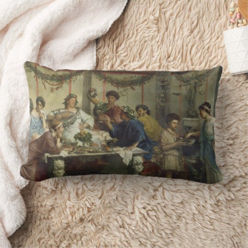 Ancient Roman Dinner Party Feast Lumbar Pillow | Zazzle