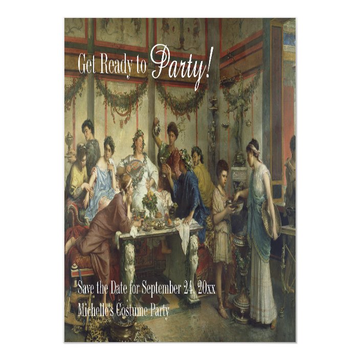 Ancient Roman Dinner Party Feast Save the Date Magnetic Invitation ...
