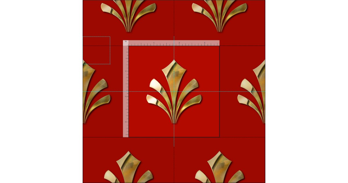 Ancient Roman Gold Pattern With Red Background Fabric | Zazzle