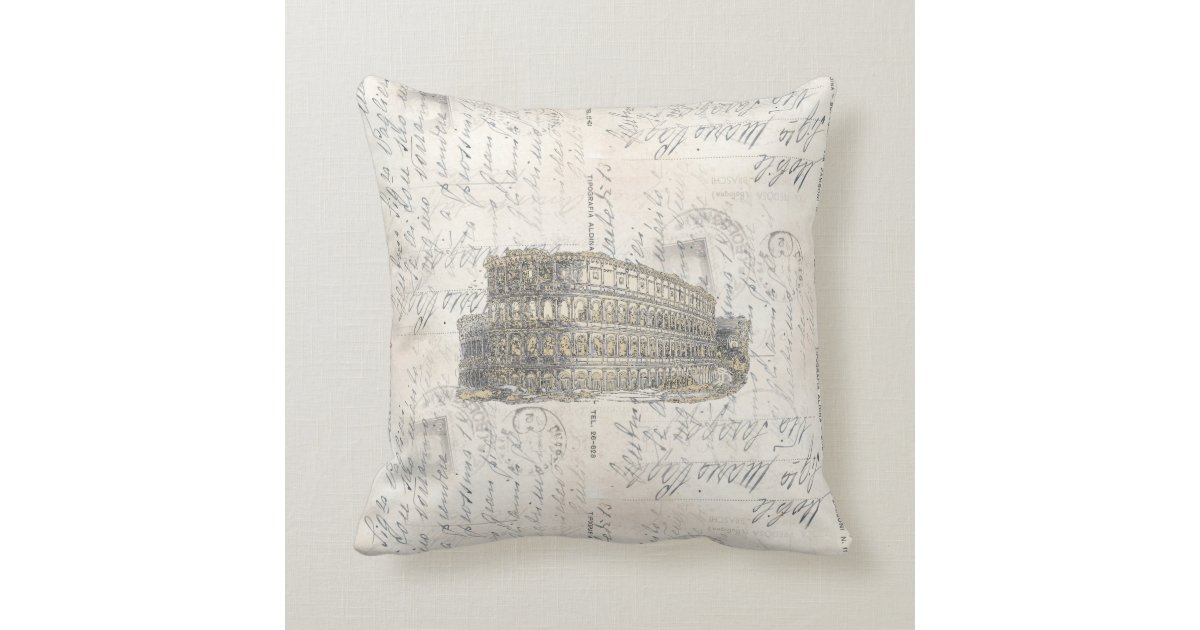 Ancient Rome Coliseum Italian Postcard Pillow | Zazzle.com