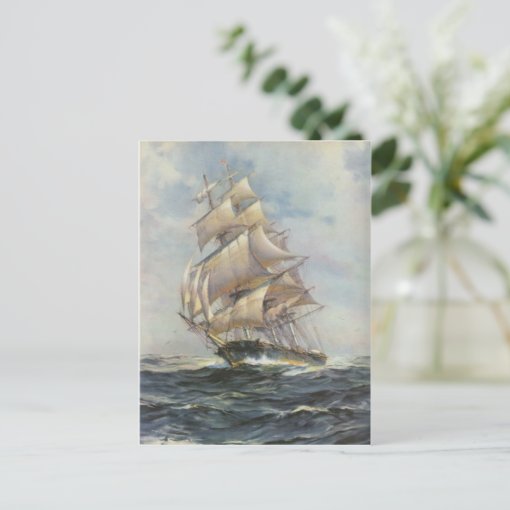 Ancient Sailing Ship Postcard | Zazzle