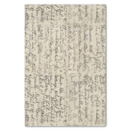 Ancient Script Calligraphy Vintage Print Tissue Paper | Zazzle