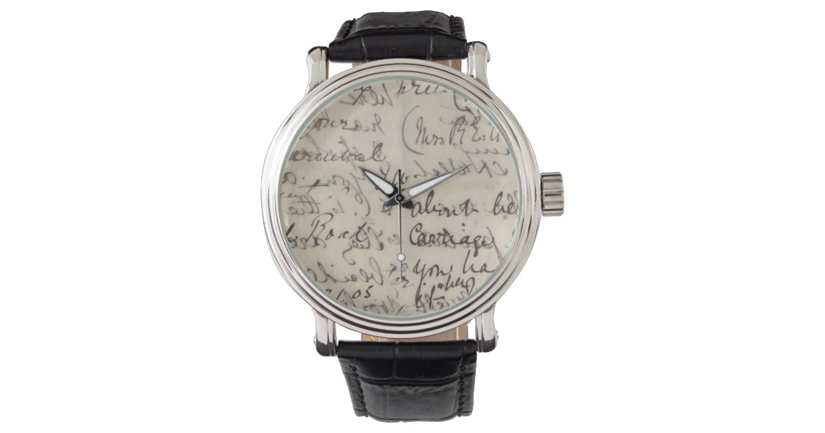 Ancient Script Calligraphy Vintage Print Watch | Zazzle
