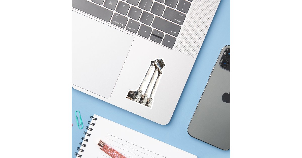 Ancient stone columns sticker | Zazzle