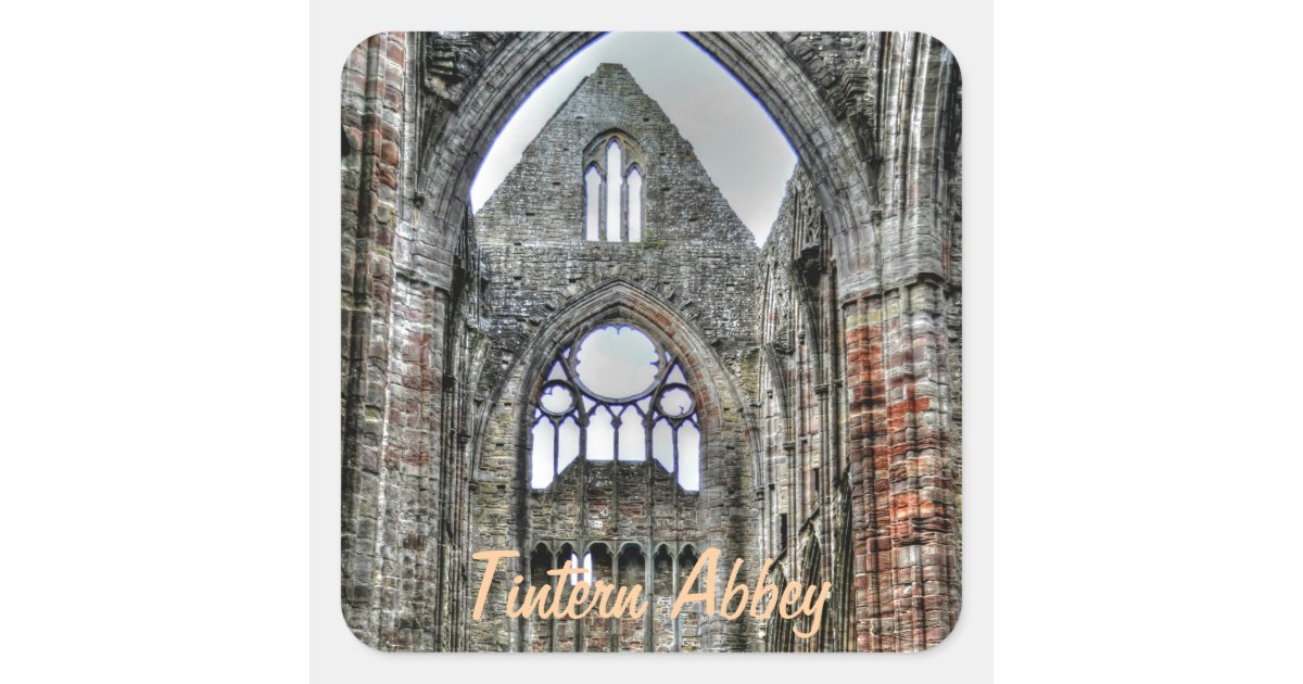 Ancient Tintern Abbey, Cistercian Monastery, Wales Square Sticker | Zazzle