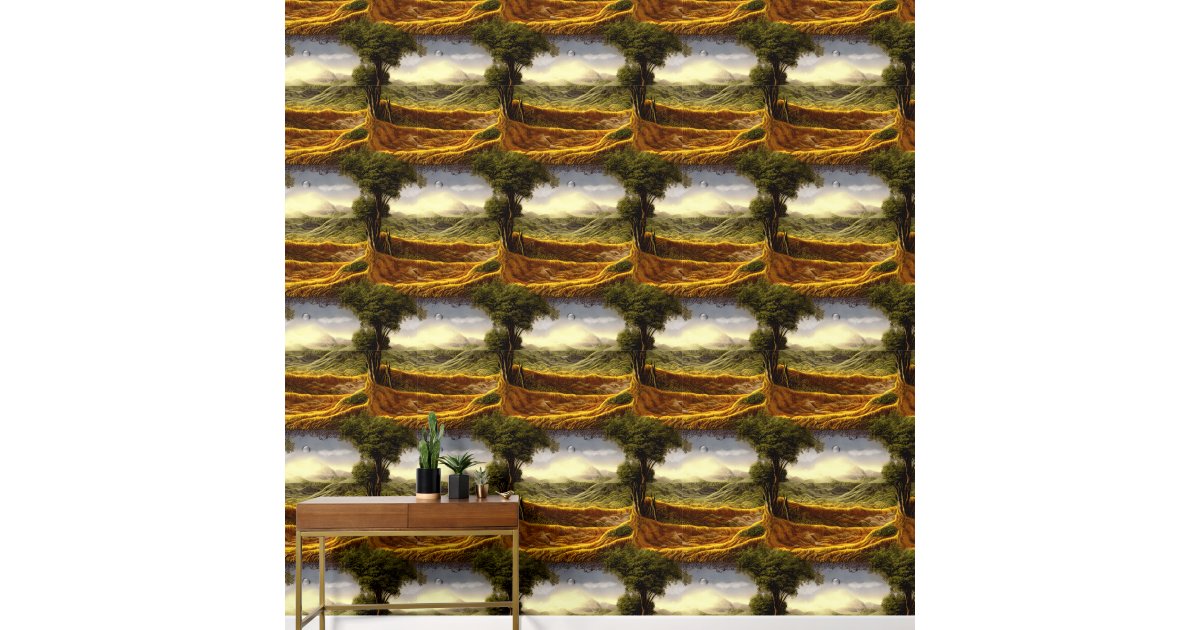 Ancient tree landscape wallpaper | Zazzle