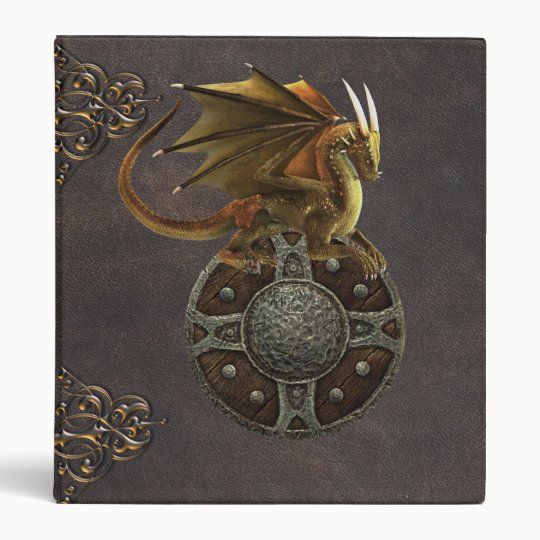 Ancient Viking Dragon Distressed Leather 3 Ring Binder | Zazzle.com