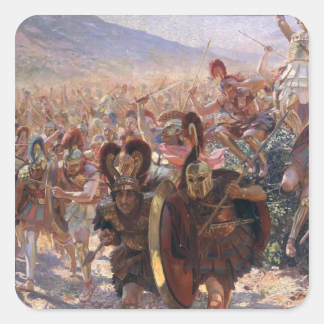 Ancient Warriors Square Sticker | Zazzle