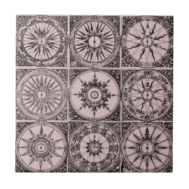 Ancient Wind Rose Ceramics Chart Ceramic Tile | Zazzle