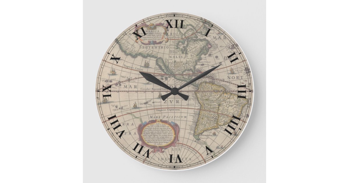 Ancient World Map Clock | Zazzle